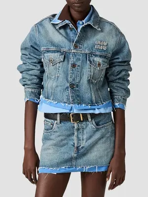 Miu Miu Denim And Poplin Trucker Jacket