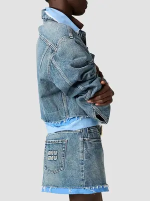 Miu Miu Denim And Poplin Trucker Jacket