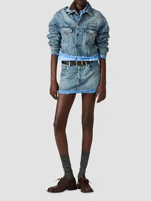 Miu Miu Denim And Poplin Trucker Jacket