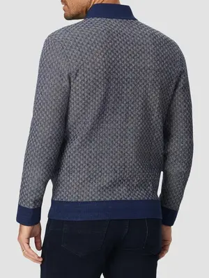 Robert Graham Loreto Jacquard Zip-front Sweater