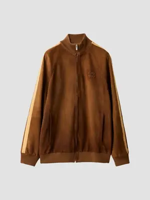 Miu Miu Waxed Suede Jacket - Brown
