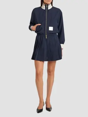 Thom Browne Pleated Wool Miniskirt