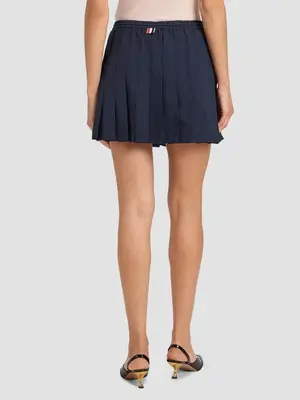 Thom Browne Pleated Wool Miniskirt