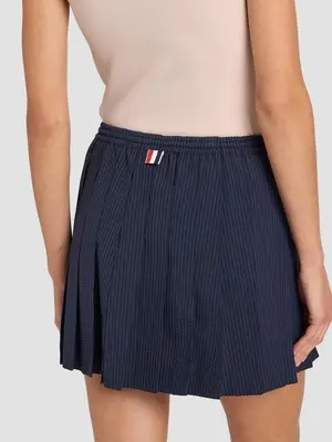 Thom Browne Pleated Wool Miniskirt