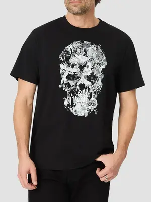 Robert Graham Hallow Bones Graphic Cotton T-shirt - Black