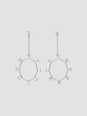 Ramy Brook Stone Jewelry Alanna Silvertone & Cubic Zirconia Drop Earrings