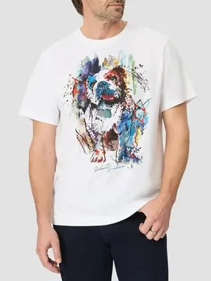 Robert Graham Ruff Sketch Graphic Cotton T-shirt - White