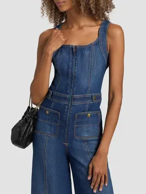 Ramy Brook Janet Denim Wide-leg Jumpsuit