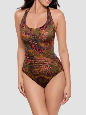 Miraclesuit Perissa Rock Halterneck Paisley One-piece Swimsuit