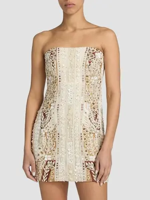 Ramy Brook Doris Embellished Strapless Minidress