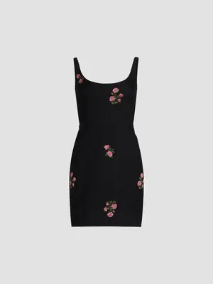 Giambattista Valli Floral Fil Coupé Cotton Minidress - Black Multi