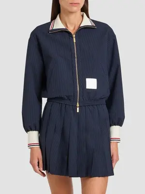 Thom Browne Wool Seersucker Track Jacket