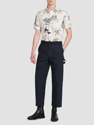 Thom Browne Belted Cotton Cropped Carpenter Pants