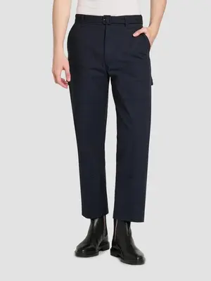 Thom Browne Belted Cotton Cropped Carpenter Pants