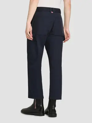 Thom Browne Belted Cotton Cropped Carpenter Pants