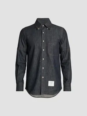Thom Browne Denim Long-sleeve Button-down Shirt