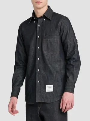 Thom Browne Denim Long-sleeve Button-down Shirt