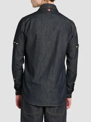 Thom Browne Denim Long-sleeve Button-down Shirt
