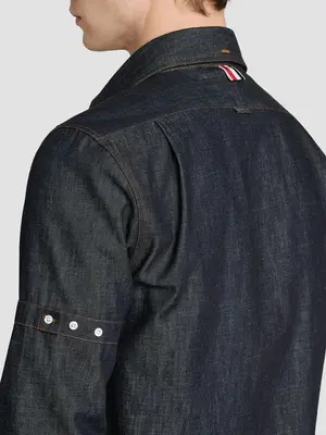 Thom Browne Denim Long-sleeve Button-down Shirt