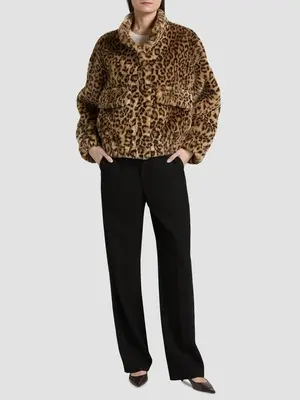 Ba&sh Jaros Leapard-print Faux-fur Coat
