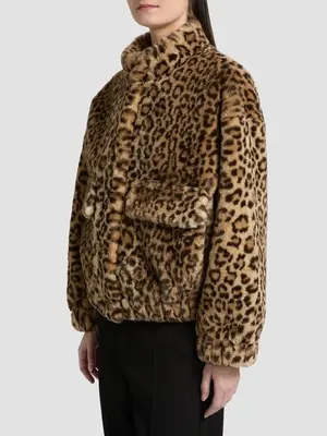 Ba&sh Jaros Leapard-print Faux-fur Coat