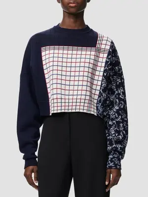 Loewe Patchwork Knit Crewneck Sweater