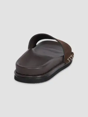 JW Anderson Penny Loafer-style Suede Slide Sandals