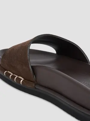 JW Anderson Penny Loafer-style Suede Slide Sandals
