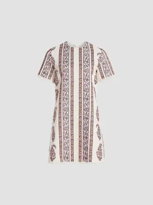 Giambattista Valli Floral-striped Bouclé Minidress