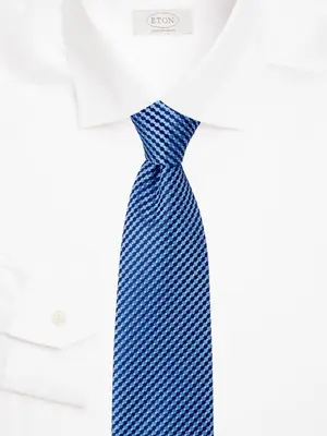 Eton Micro Circle Silk Tie - Blue