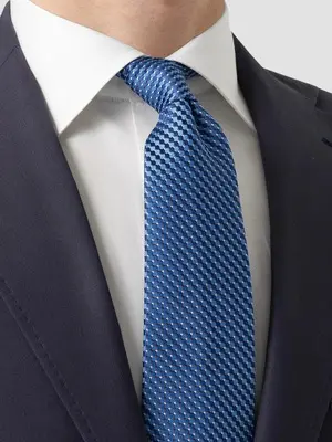 Eton Micro Circle Silk Tie - Blue