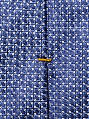 Eton Micro Circle Silk Tie - Navy
