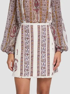 Giambattista Valli Floral Bouclé A-line Miniskirt
