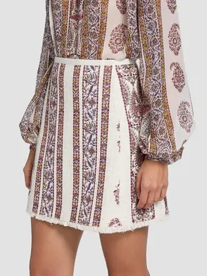 Giambattista Valli Floral Bouclé A-line Miniskirt