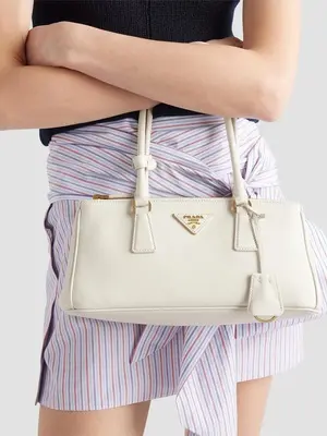 Prada Medium Galleria Leather Top Handle Bag - White