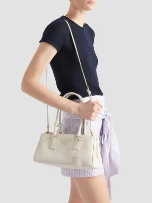 Prada Medium Galleria Leather Top Handle Bag - White