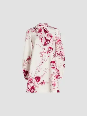 Giambattista Valli Floral Cotton Poplin A-line Minidress