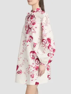 Giambattista Valli Floral Cotton Poplin A-line Minidress