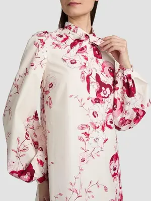 Giambattista Valli Floral Cotton Poplin A-line Minidress