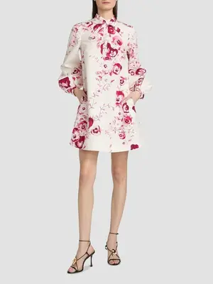 Giambattista Valli Floral Cotton Poplin A-line Minidress