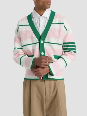 Thom Browne Striped Cotton Cardigan