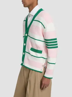 Thom Browne Striped Cotton Cardigan