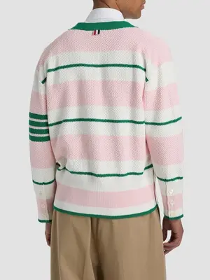 Thom Browne Striped Cotton Cardigan