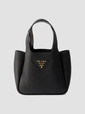 Prada Leather Mini Top Handle Bag - Black