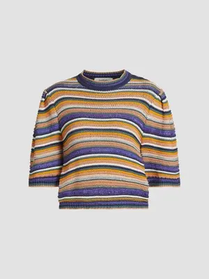 Ba&sh Farfaela Striped Cotton Sweater - Multico