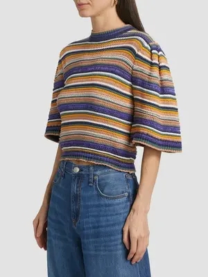 Ba&sh Farfaela Striped Cotton Sweater