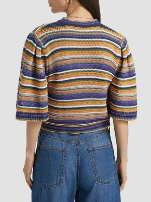 Ba&sh Farfaela Striped Cotton Sweater
