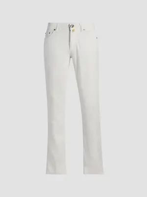 SARTORIO NAPOLI Cotton-blend Slim-leg Trousers - Optical White