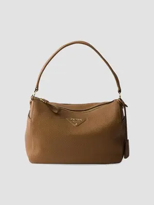 Prada Medium Leather Shoulder Bag - Brown
