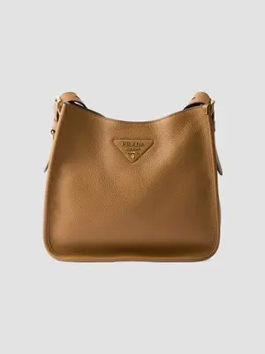 Prada Medium Leather Shoulder Bag - Brown